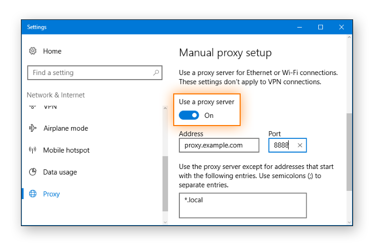 Einrichten und Verwenden eines Proxy-Servers