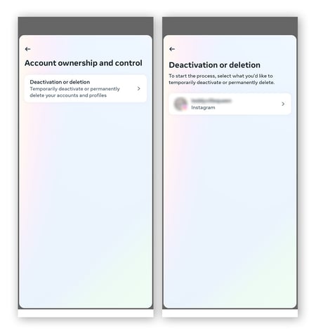 Pasos para desactivar o eliminar Instagram
